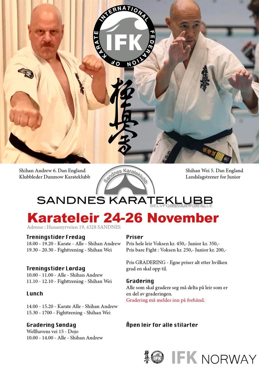 Treningsleir med Shihan Andrew 6. Dan og Shihan Wei 5. Dan - Sandnes ...