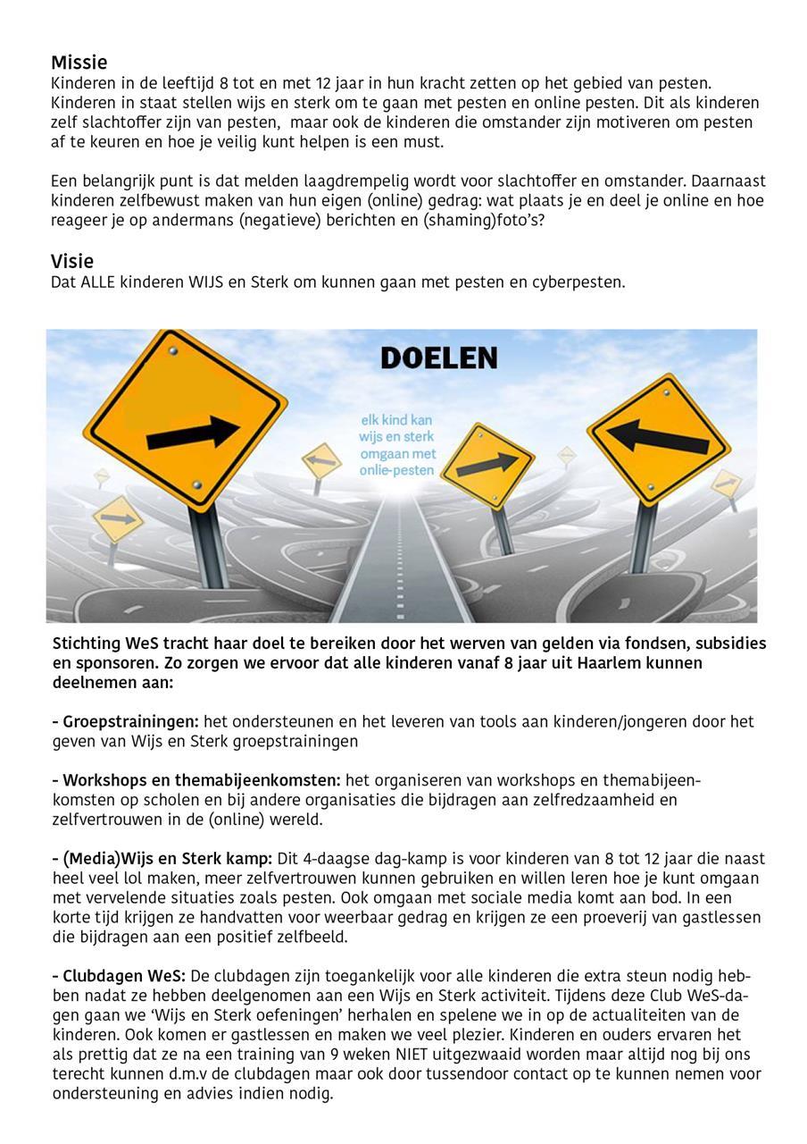 Beleidsplan - Wijs en Sterk